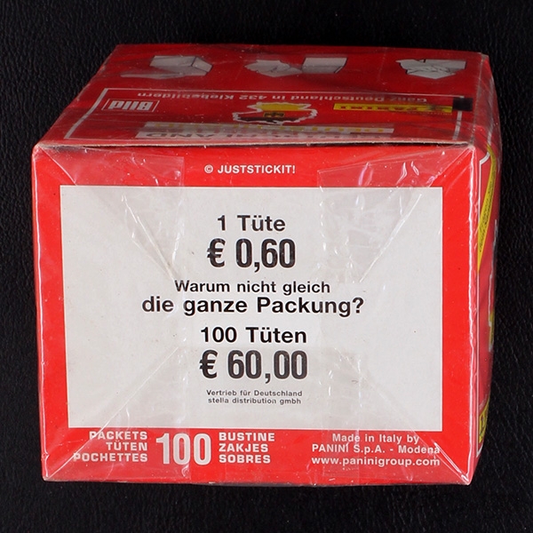 Deutschland sammelt Panini Box mit 100 Sticker Tüten- Sticker-Worldwide